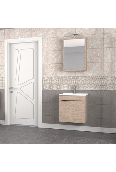 Biani Fix Loft 55 cm Banyo Dolabı Renk Aybe Bej