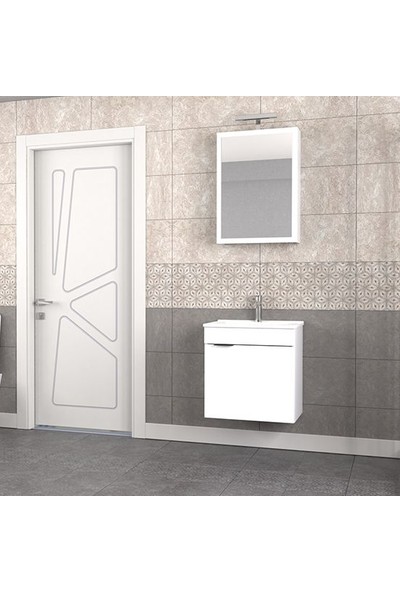 Biani Fix Loft 55 cm Banyo Dolabı Renk Mat Beyaz