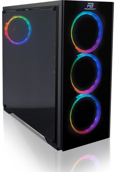 Power Boost VK-G3902S USB3.0 Full Si̇yah Tempered Glass Halo Rai̇nbow RGB Fan Kasa (PSU Yok) JBST-VKG3902S Power Boost VK-G3902S USB3.0 Full Si̇yah Tempered Glass Halo Rai̇nbow RGB Fan Kasa (PSU Yok) JBST-VKG3902S
