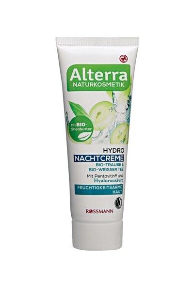 Alterra Vegan Gece Kremi Su Bazlı Üzüm & Beyaz Çay İçerikli 50 ml