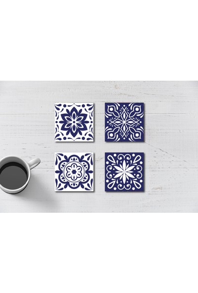 Yamamiya Dekoratif Mavi Mermer Desenli Ahşap Bardak Altlığı 4'lü Set Yamamiya Dekoratif Mavi Mermer Desenli Ahşap Bardak Altlığı 4'lü Set