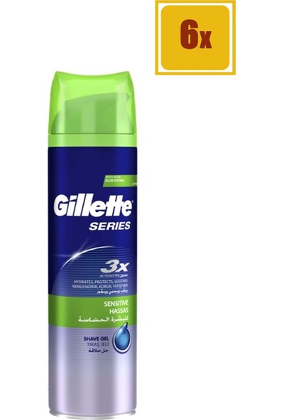 Gillette Series Hassas 200 ml Tıraş Jeli 6'lı Set Gillette Series Hassas 200 ml Tıraş Jeli 6'lı Set