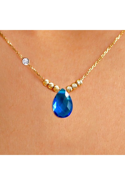 Demasgold Pirlanta 14 Ayar Altin Dori̇Ka Blue Taşli Kolye 1 Demasgold Pirlanta 14 Ayar Altin Dori̇Ka Blue Taşli Kolye 1