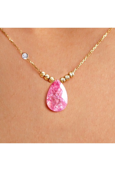 Demasgold Pirlanta 14 Ayar Altin Dori̇Ka Pembe Taşli Kolye Demasgold Pirlanta 14 Ayar Altin Dori̇Ka Pembe Taşli Kolye