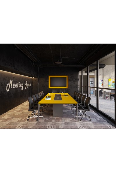 Uzay Ofis Elit Toplantı Masası - Sarı-Antrasit