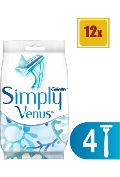 Gillette Simply Venus 2 Kullan At Kadın 4 Adet Tıraş Bıçağı 12'li Set Gillette Simply Venus 2 Kullan At Kadın 4 Adet Tıraş Bıçağı 12'li Set