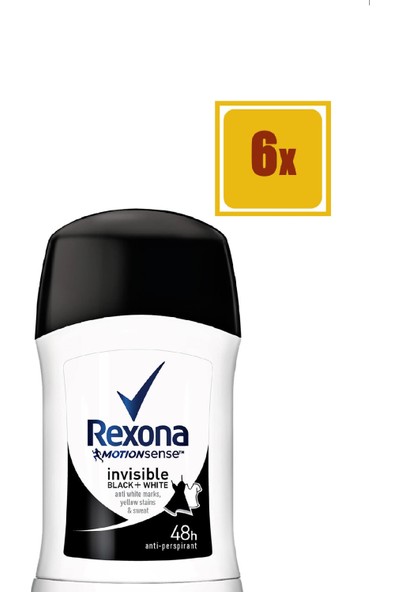Rexona Invisible Black + White Women 50 ml Deo Stick 6'lı Set