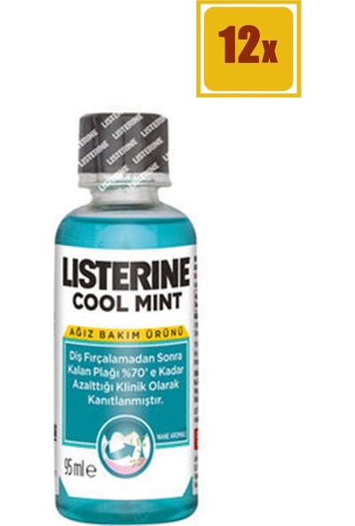Listerine Cool Mint 95 ml Ağız Bakım Suyu 12'li Set Listerine Cool Mint 95 ml Ağız Bakım Suyu 12'li Set