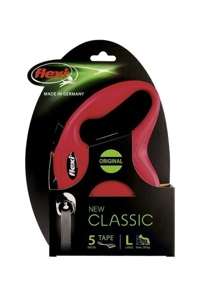 Flexi New Classic L 5M Şerit Kırmızı Max.50 kg