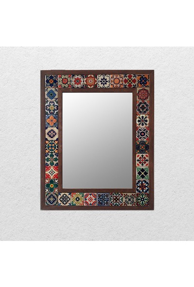 Atölye Hezarfen Meksika Desenli Seramik Karolu Ayna Atölye Hezarfen Meksika Desenli Seramik Karolu Ayna