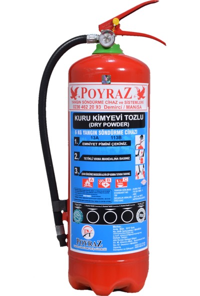 Poyraz Yangın 6 kg Yangın Söndürme Tüpü Poyraz Yangın 6 kg Yangın Söndürme Tüpü