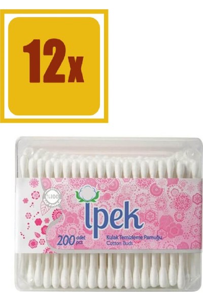İpek Kulak Temizleme Çubuğu 200 Adet 12'li Set İpek Kulak Temizleme Çubuğu 200 Adet 12'li Set