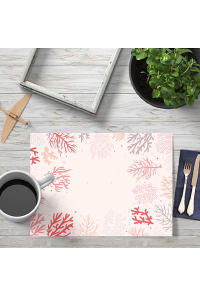 Yamamiya Mercan Desenli Amerikan Servis 4'lü set