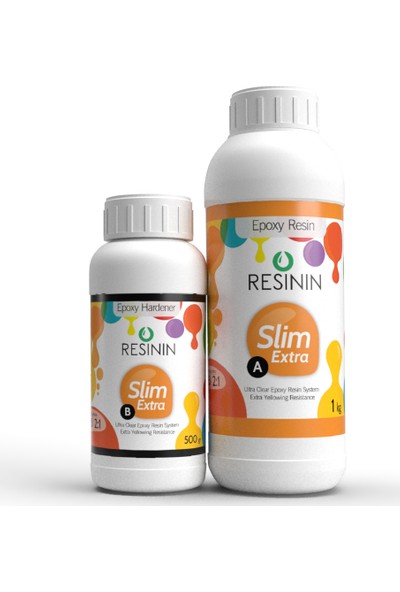 Resinin Slim Extra 1500 Gr A+B Ekstra Sararma Dirençli Ultra Şeffaf Epoksi Reçine Resinin Slim Extra 1500 Gr A+B Ekstra Sararma Dirençli Ultra Şeffaf Epoksi Reçine