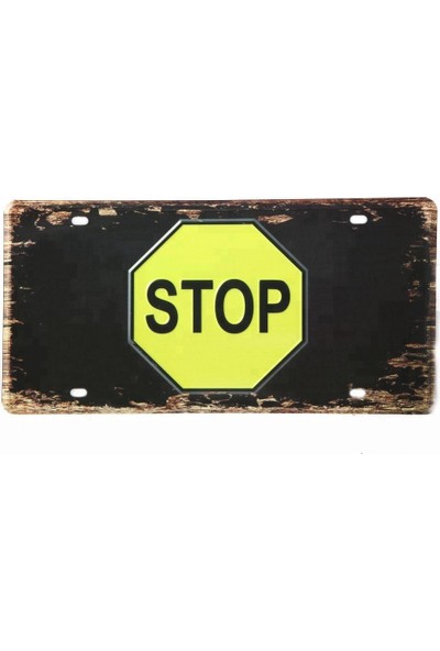 Ömr Dizayn Hediye Dekor Plaka Metal Stop 30 X 15 Cm Retro