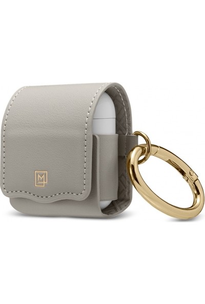 Spigen Apple AirPods 2/1 Nesil Uyumlu Kılıf La Manon Leather (Deri) Light Gray - 074CS26376 Spigen Apple AirPods 2/1 Nesil Uyumlu Kılıf La Manon Leather (Deri) Light Gray - 074CS26376