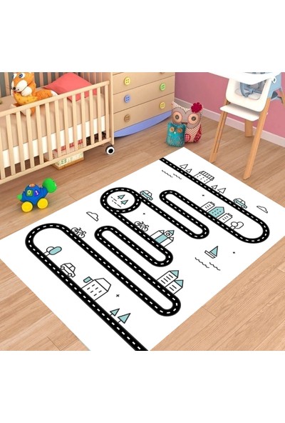 Karnaval İskandinav Yol Çocuk Odası Halısı