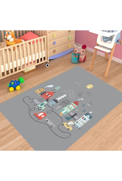 Karnaval İskandinav Sokak Çocuk Odası Halısı