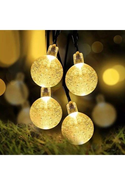 Leddükkanı 50 Led 7 Metre Sarı Güneş Enerjili Solar Bahçe Teras Balkon Ağaç Lambası Aydınlatması Leddükkanı 50 Led 7 Metre Sarı Güneş Enerjili Solar Bahçe Teras Balkon Ağaç Lambası Aydınlatması