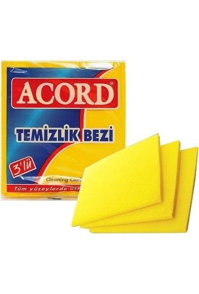 Acord 3 lü Temizlik Bezi 35 x 38 504
