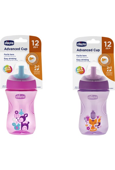 Chicco Pipetli Eğitim Bardağı 266 ml 12 Ay+ Kız