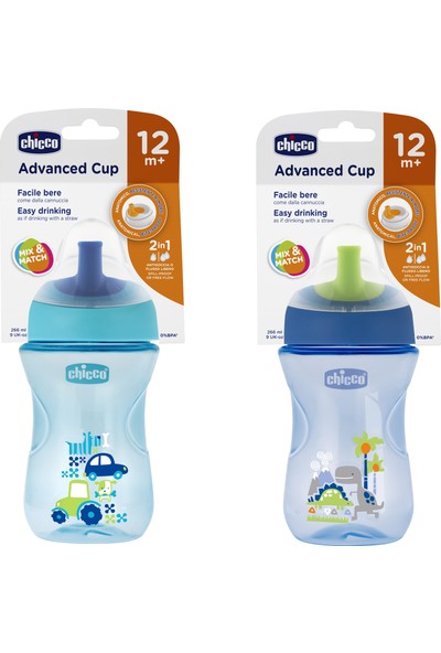 Chicco Pipetli Eğitim Bardağı 266 ml 12 Ay+ Erkek