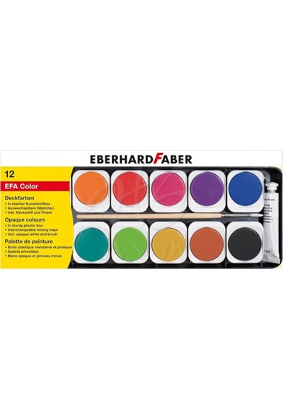 Eberhard Faber Sulu Boya Opak 12 Renk Plastik Kutu Eberhard Faber Sulu Boya Opak 12 Renk Plastik Kutu