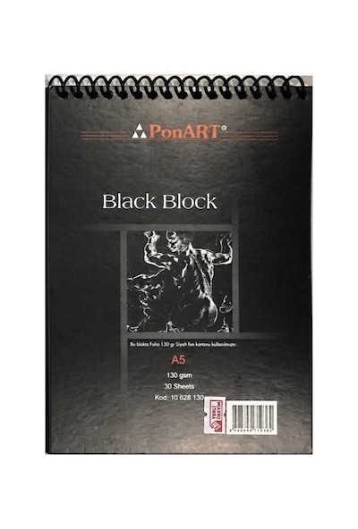 Ponart Black Blok (Siyah) Spirelli 130G A5 30Y.