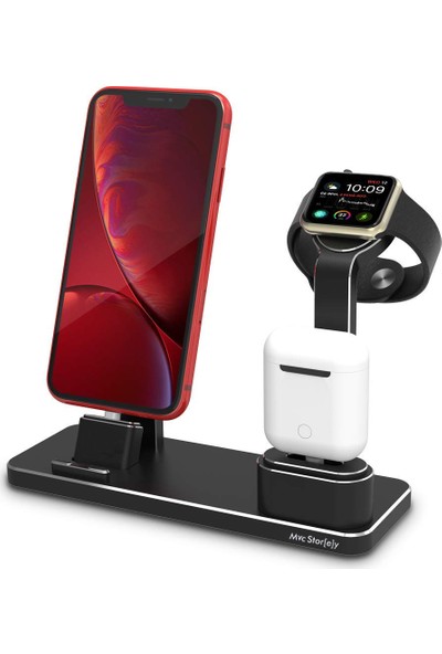 iPhone AirPods Şarj Aleti Apple Watch Uyumlu Mıknatıslı Hızlı Şarj Aleti 3lü Metal Şarj Standı iPhone AirPods Şarj Aleti Apple Watch Uyumlu Mıknatıslı Hızlı Şarj Aleti 3lü Metal Şarj Standı