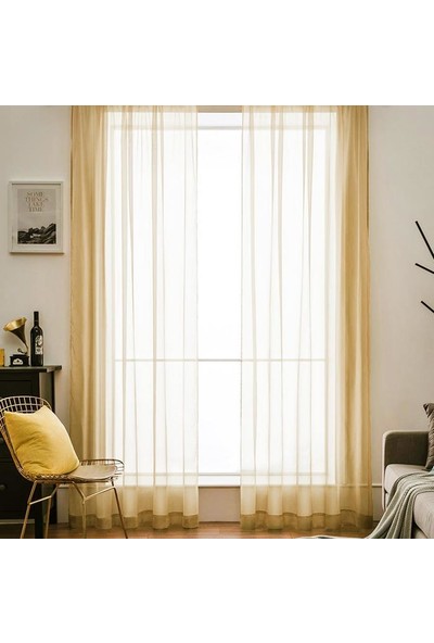 Premier Home Düz Tül Perde Koyu Bej 300 x 260 cm Premier Home Düz Tül Perde Koyu Bej 300 x 260 cm