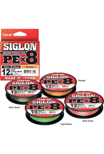 Sunline Siglon Pe X 8 Light Green 150Mt İp Misina Sunline Siglon Pe X 8 Light Green 150Mt İp Misina