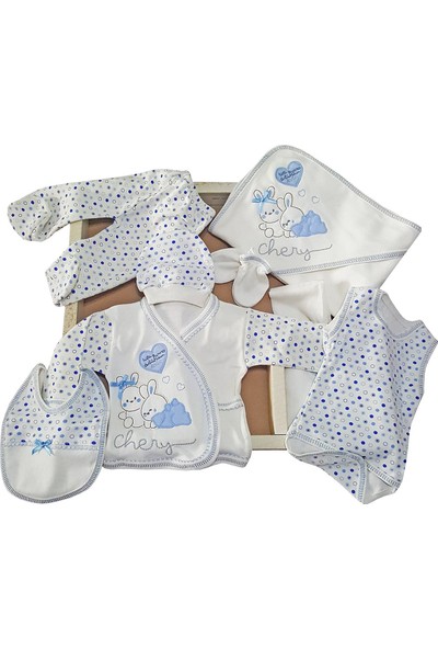 Bombinoo Tavşanlı 11 Parça Organik Bebek Hastane Çıkışı Zıbın Mavi Bombinoo Tavşanlı 11 Parça Organik Bebek Hastane Çıkışı Zıbın Mavi