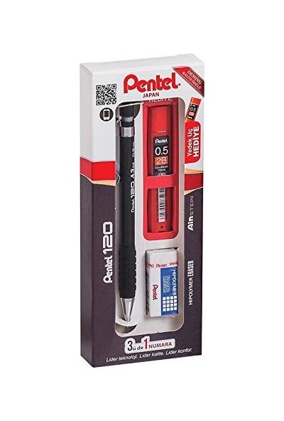 Pentel A315-3As 120A3 (0.5Mm) 3'Lü Okul Seti - (Kalem+Silgi+Hediye Min) Pentel A315-3As 120A3 (0.5Mm) 3'Lü Okul Seti - (Kalem+Silgi+Hediye Min)