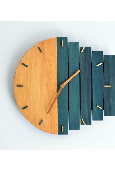 Katre Ahşap Geometrik Duvar Saati El Yapımı