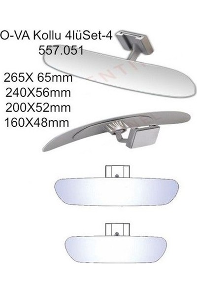 Motaysan Ic Dikiz Aynası Ova 4 Lü Set