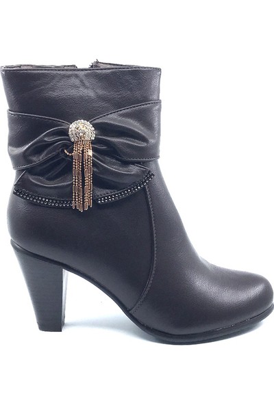 Siber Kahverengi Kışlık Topuklu Kadın Botu Siber Kahverengi Kışlık Topuklu Kadın Botu