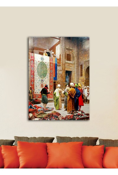 Tablosan Halı Satıcısı Kabartma Uygulamalı Kanvas Tablo