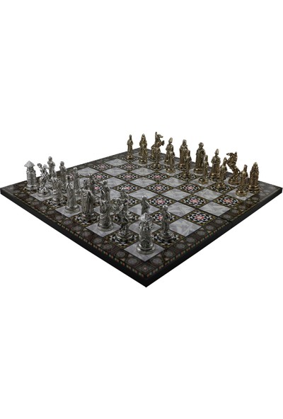 Gift Home Büyük Boy Metal Osmanlı Bizans Satranç Takımı Parlak Ve Sedef Tahtası Gift Home Büyük Boy Metal Osmanlı Bizans Satranç Takımı Parlak Ve Sedef Tahtası