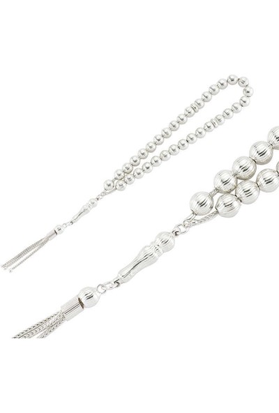 Tesbihayal Gümüş Desenli Yuvarlak Tesbih