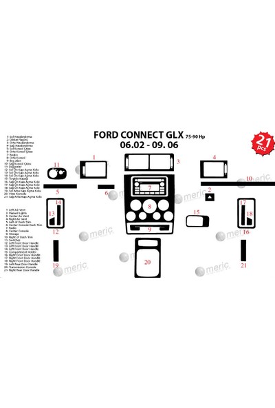 Meriç Ford Connect Glx Carbon Kaplama 2002-2006 21 Parça Ücretsi̇z Kargo Meriç Ford Connect Glx Carbon Kaplama 2002-2006 21 Parça Ücretsi̇z Kargo