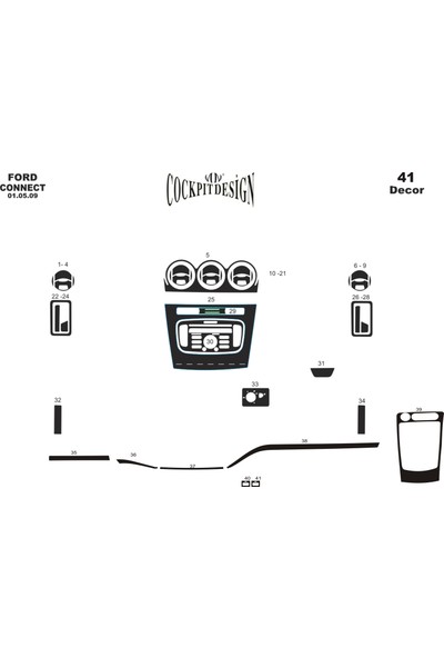 Meriç Ford Connect Maun Kaplama 2009-2014 41 Parça Meriç Ford Connect Maun Kaplama 2009-2014 41 Parça