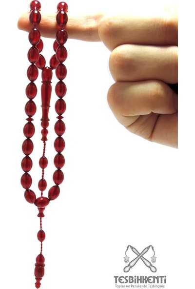 Tesbihkenti Kapalı Kırmızı Sistemli Sıkma Kehribar