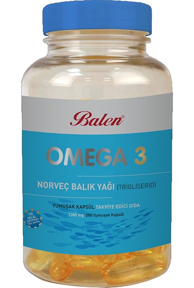 Balen Omega 3 Norveç Balık Yağı 1380 Mg 200 Kapsül (Trigliserid Form) Balen Omega 3 Norveç Balık Yağı 1380 Mg 200 Kapsül (Trigliserid Form)