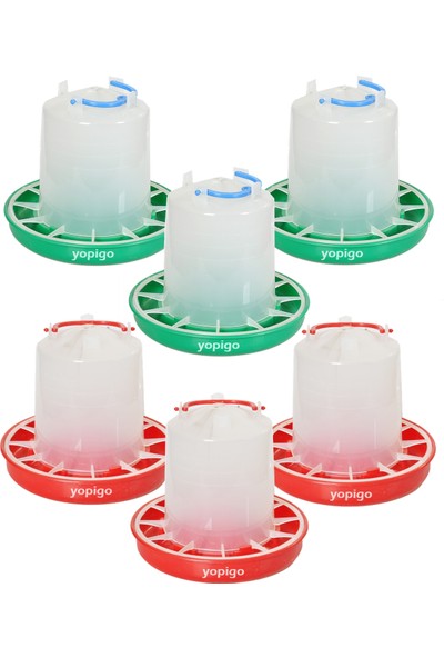 Yopigo Tavuk Civciv Bıldırcın Yemlik ve Suluk Takım 1,5 l 6'lı Set Yopigo Tavuk Civciv Bıldırcın Yemlik ve Suluk Takım 1,5 l 6'lı Set