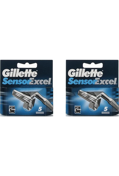 Gillette Sensor Excel 5'li Yedek Tıraş Bıçağı Başlığı 2 Kutu