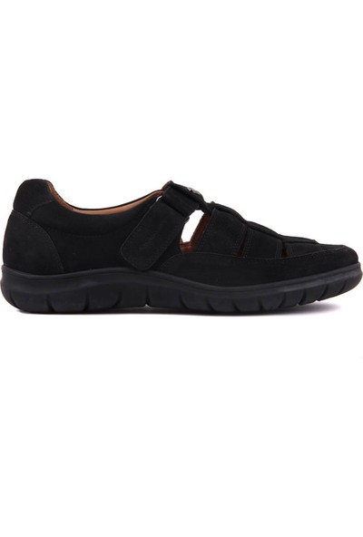 Sail Laker's Siyah Erkek Nubuk Sandalet