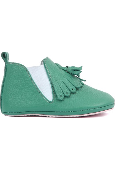 Sail Laker's Petrol Yeşili Deri Püsküllü Bebek Ayakkabısı