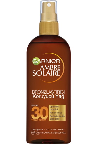 Garnier Ambre Solaire Bronzlaştırıcı Koruyucu Yağ IP30 150ML Garnier Ambre Solaire Bronzlaştırıcı Koruyucu Yağ IP30 150ML