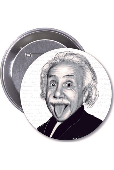 Albert Einstein Karikatür Rozet Albert Einstein Karikatür Rozet