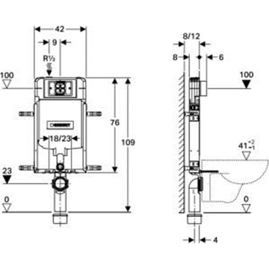 Geberit Alpha Gömme Rezervuar - 8 Cm Kombifix Ayaklı Fiyatı